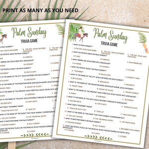 Palm Sunday Trivia,easter Story Trivia Game,holy Week Trivia,bible ...