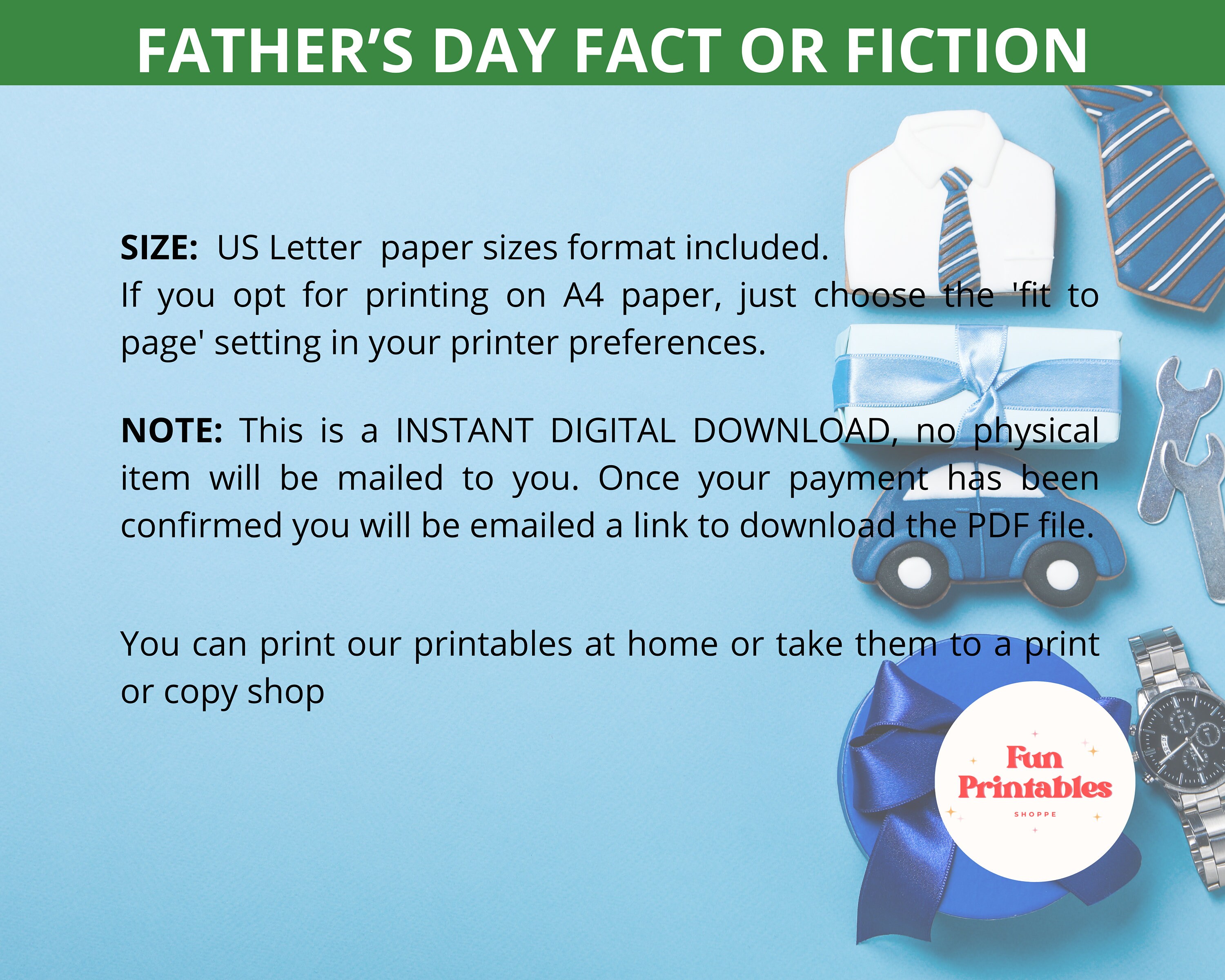 Fathers Day Fact or Fiction,father's Daytrue or False Game Adults ...