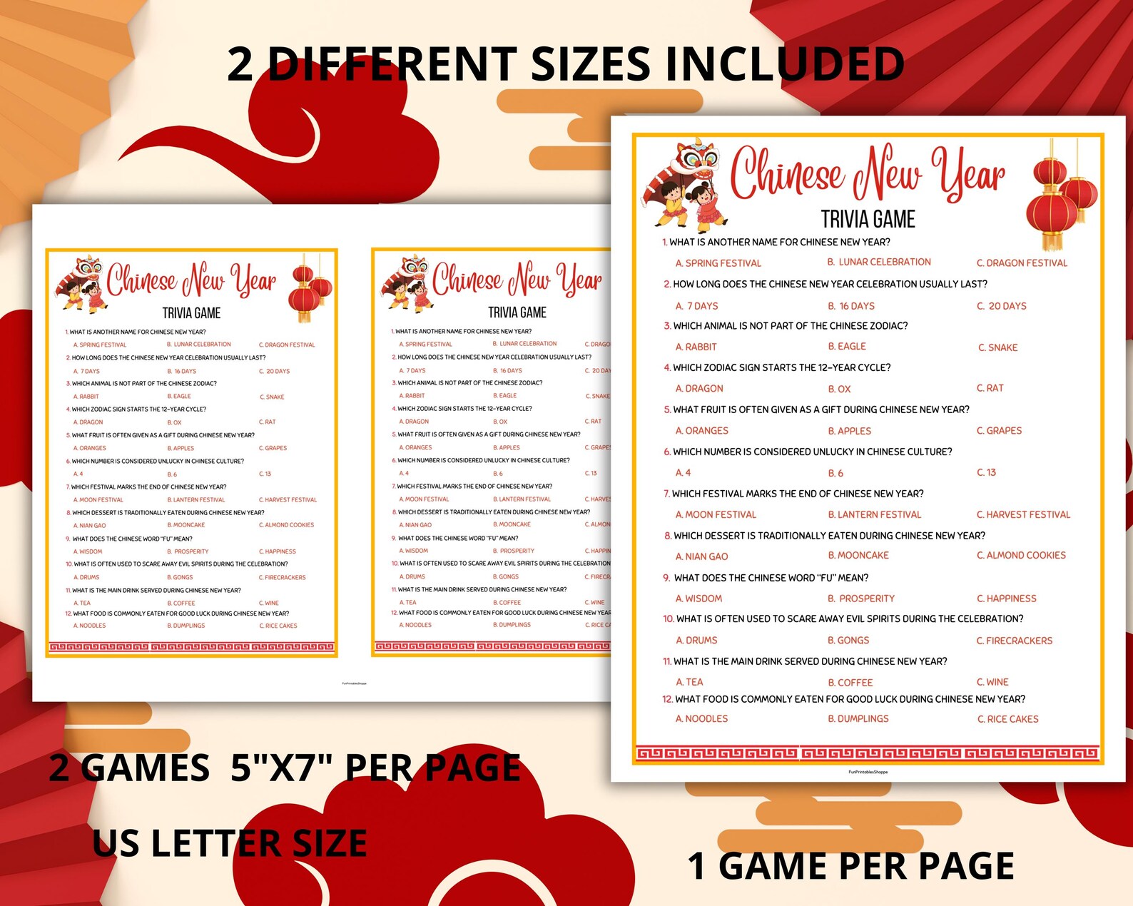 Chinese New Year Trivia,lunar New Year Activity,cny Quiz Game,chinese ...