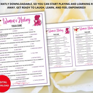 Women's History Month Trivia,international Women's Day Games,famous ...
