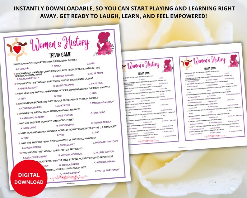 Women's History Month Trivia,international Women's Day Games,famous ...