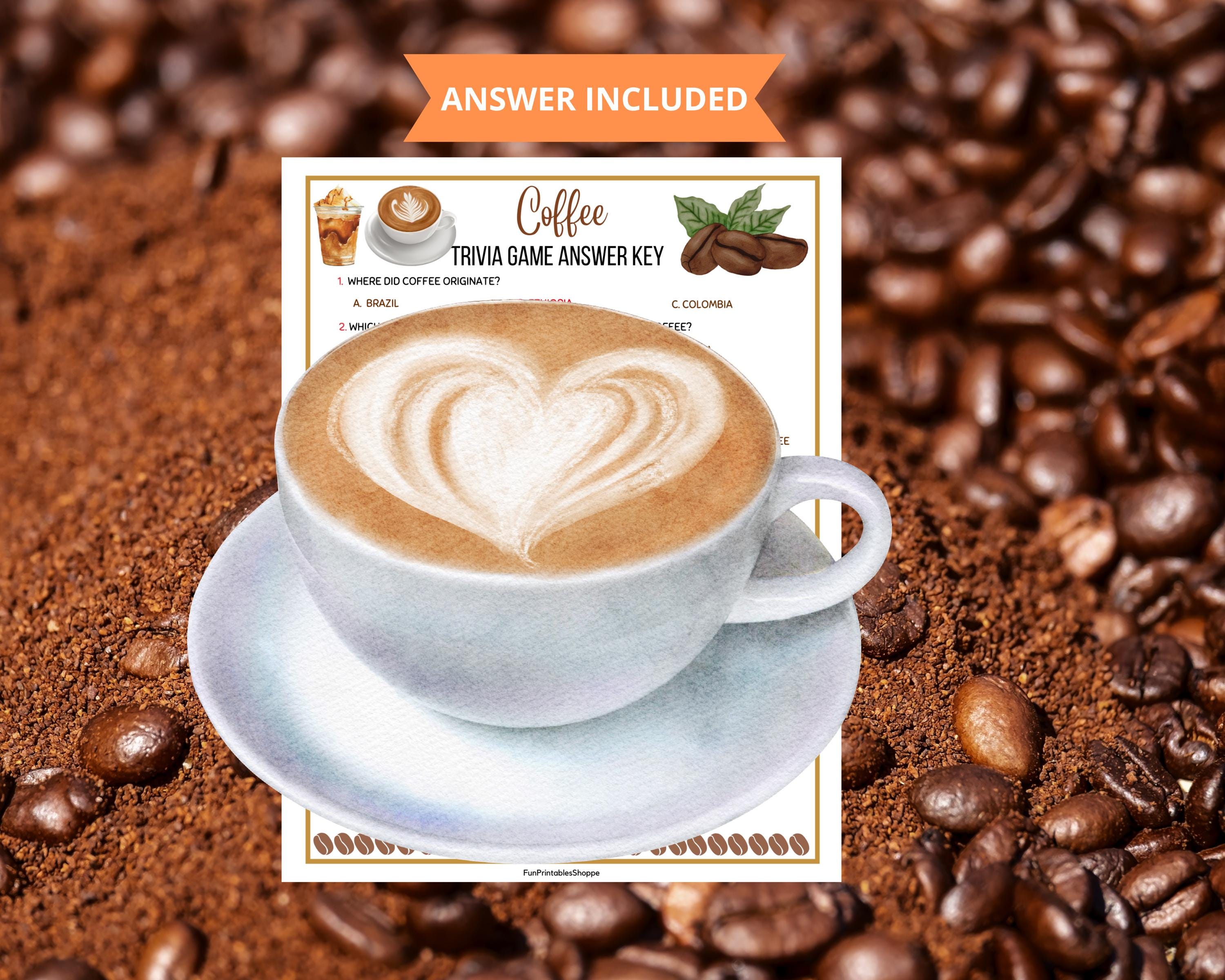 Coffee Trivia Game,coffee Shop Game,coffee Quiz,coffee Lover Game ...