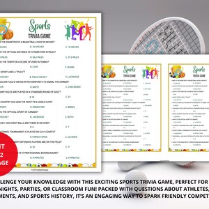 Sports Trivia Game,sports Theme Trivia,basketball Trivia,baseball Quiz ...