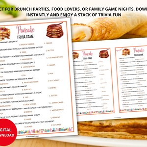 Pancake Trivia Game,pancake Day Game,pancake Quiz,pancake Party Games ...