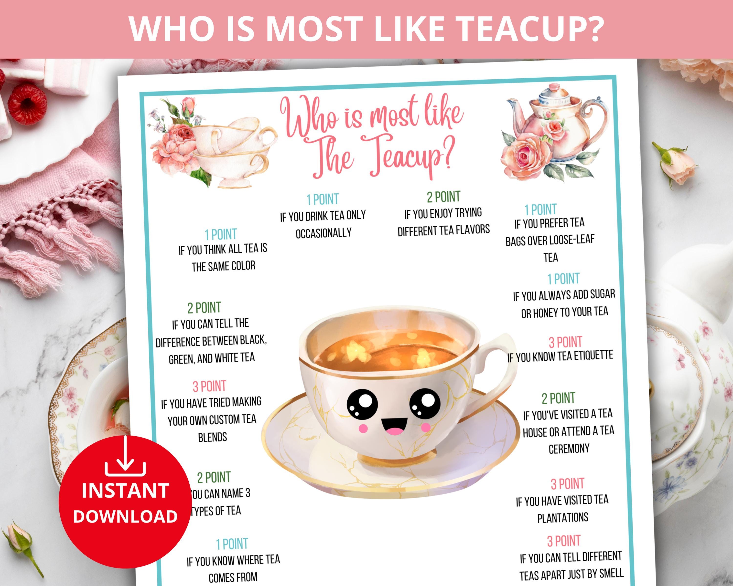 Tea Party Games,who is Most Like the Teacup,tea Party Birthday Games ...