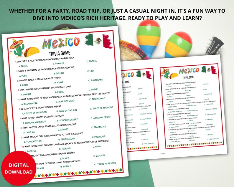 Mexico Trivia Game,mexican History Questions,mexico Quiz,mexican ...