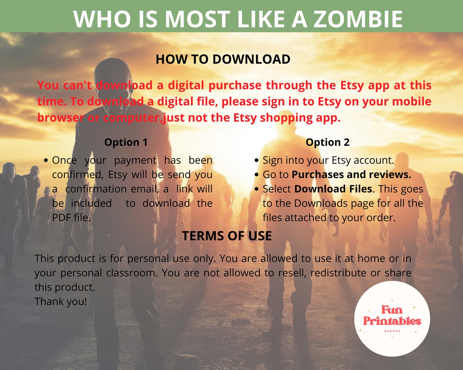 Who is Most Like Zombie,zombie Party Game,zombie Trivia Quiz,halloween ...