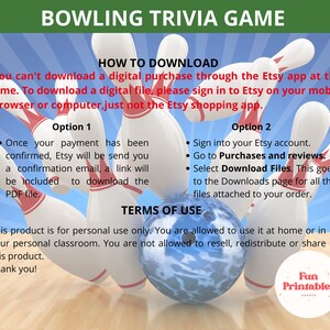 Bowling Trivia Game,sports Trivia,bowling Party,sports Quiz,bowling ...