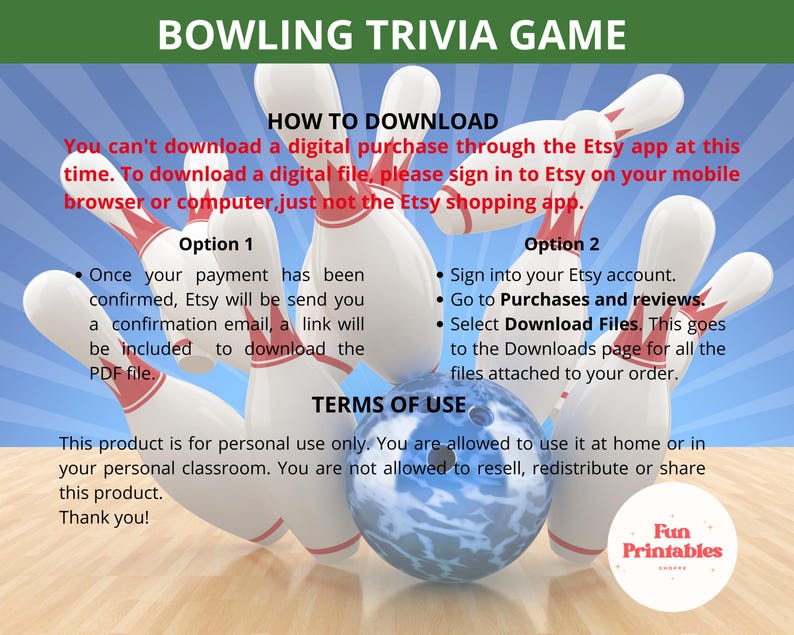 Bowling Trivia Game,sports Trivia,bowling Party,sports Quiz,bowling ...