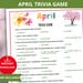 April Trivia Games,monthly Trivia Quiz,spring Party Games,april Games ...