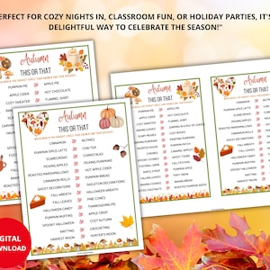 Fall This or That,fall Trivia,autumn Party Game,fall Time Activities ...