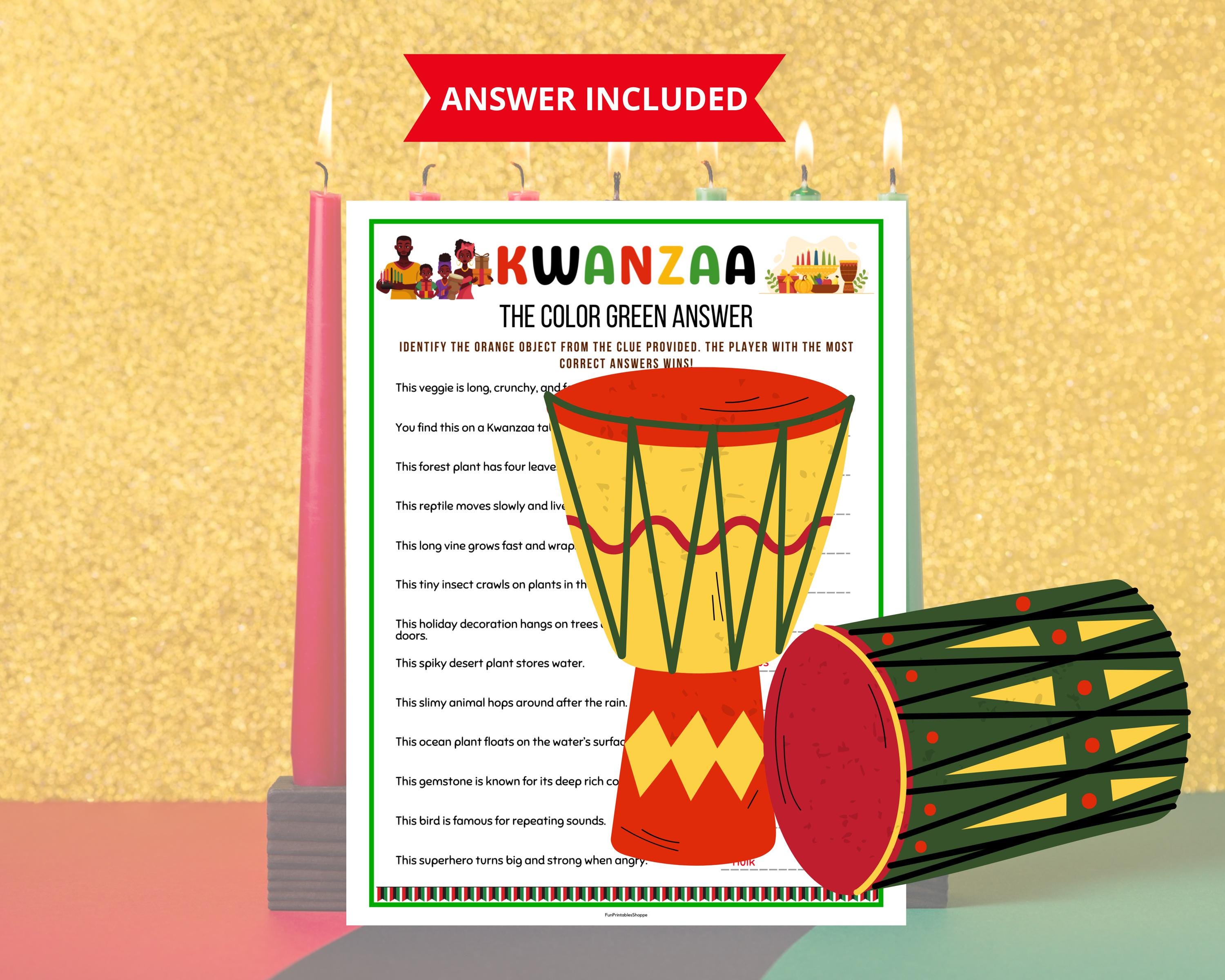 The Color Green Trivia,kwanzaa Party Game,family Game Night,family ...