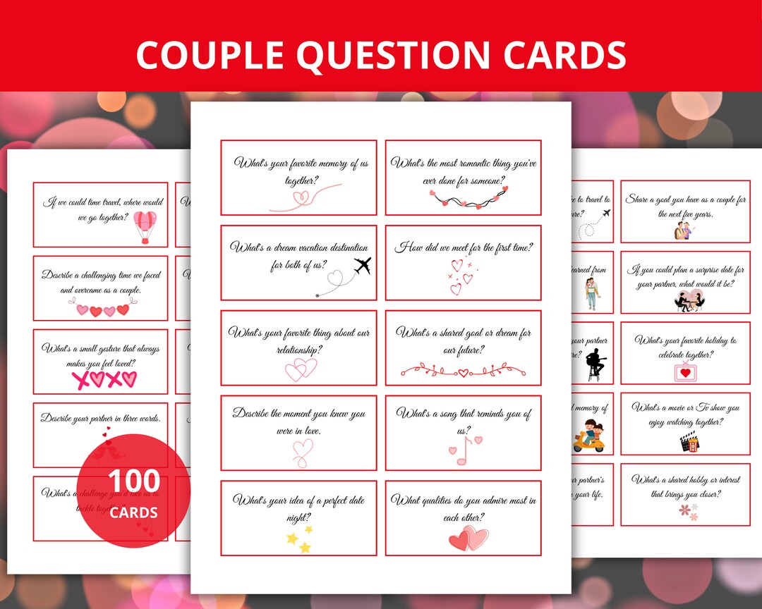 Couple Question Cards,couple Conversation Starters Card, Icebreaker ...