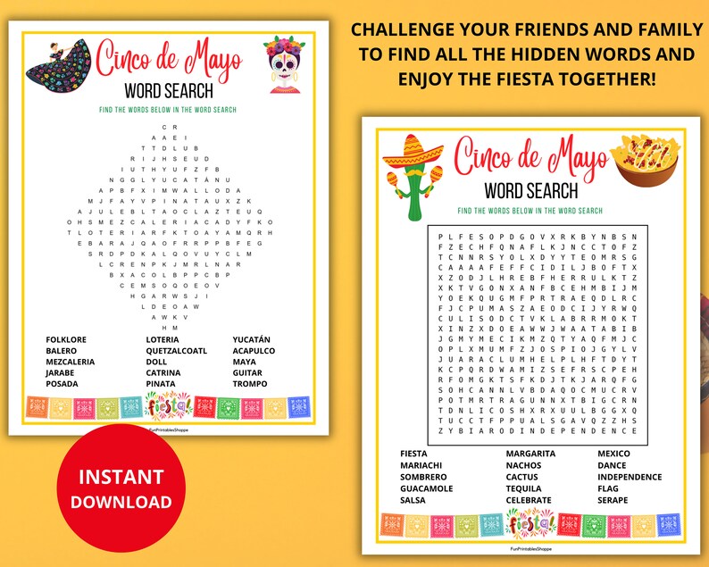 Cinco De Mayo Word Search,cinco De Mayo Games,cinco De Mayo Activities ...