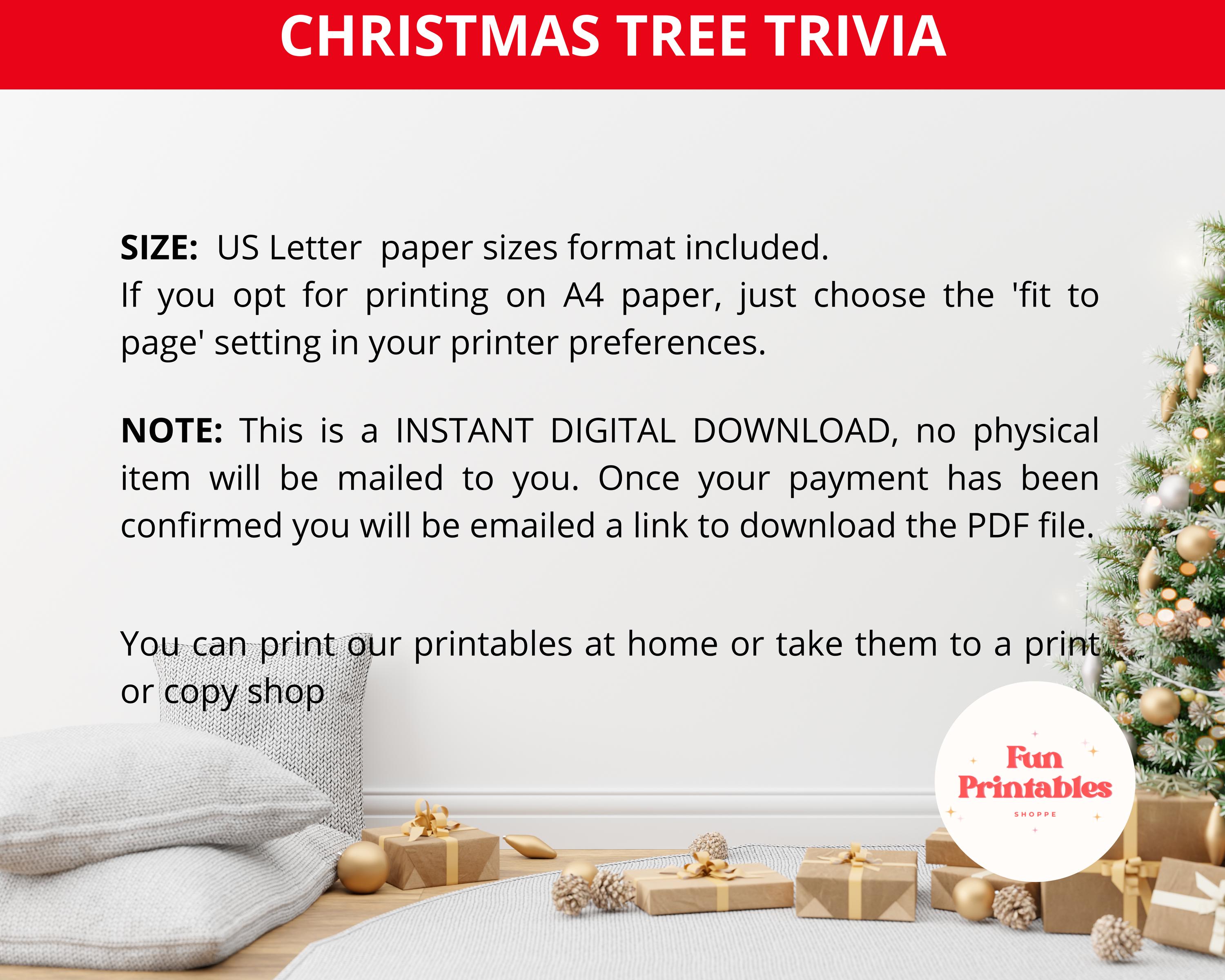 Christmas Tree Trivia,christmas Trivia,christmas Tree Quiz,holiday ...
