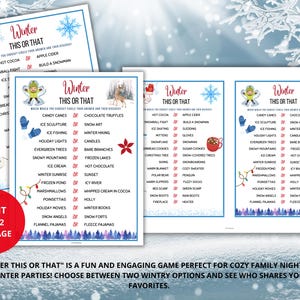 Winter This or That Game,winter Would You Rather Game,wintertime ...