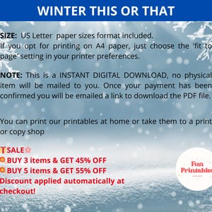 Winter This or That Game,winter Would You Rather Game,wintertime ...