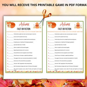 Autumn Fact or Fiction,fall Trivia,fall Trivia Question,autumn Quiz,fun ...