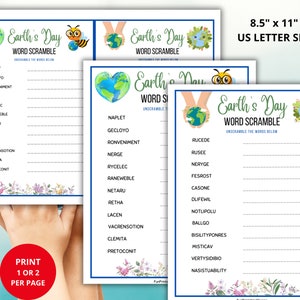 Earth Day Word Scramble Game, Earth Day Activity,spring Games ...