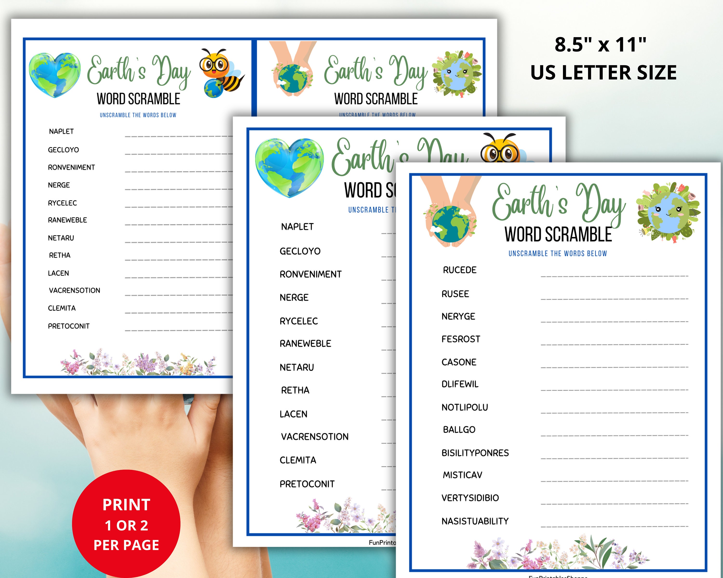 Earth Day Word Scramble Game, Earth Day Activity,spring Games ...