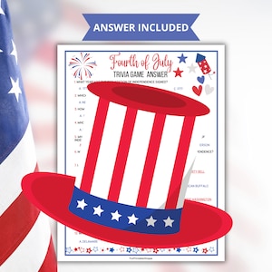 4th of July Trivia Game,july Trivia,summer Trivia Quiz,fourth or July ...