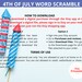 4th of July Word Scramble,4th of July Word Search,4th of July ...
