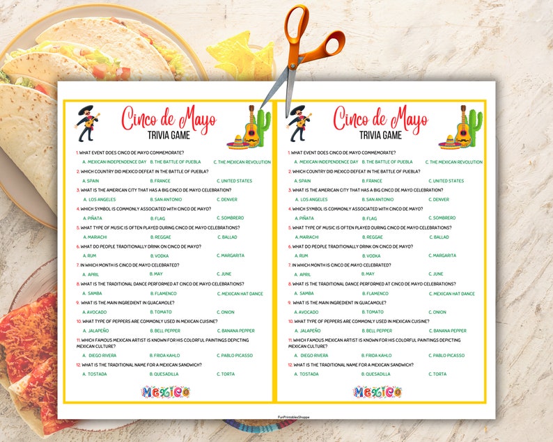 Cinco De Mayo Trivia Game,cinco De Mayo Trivia Questions,cinco De Mayo ...
