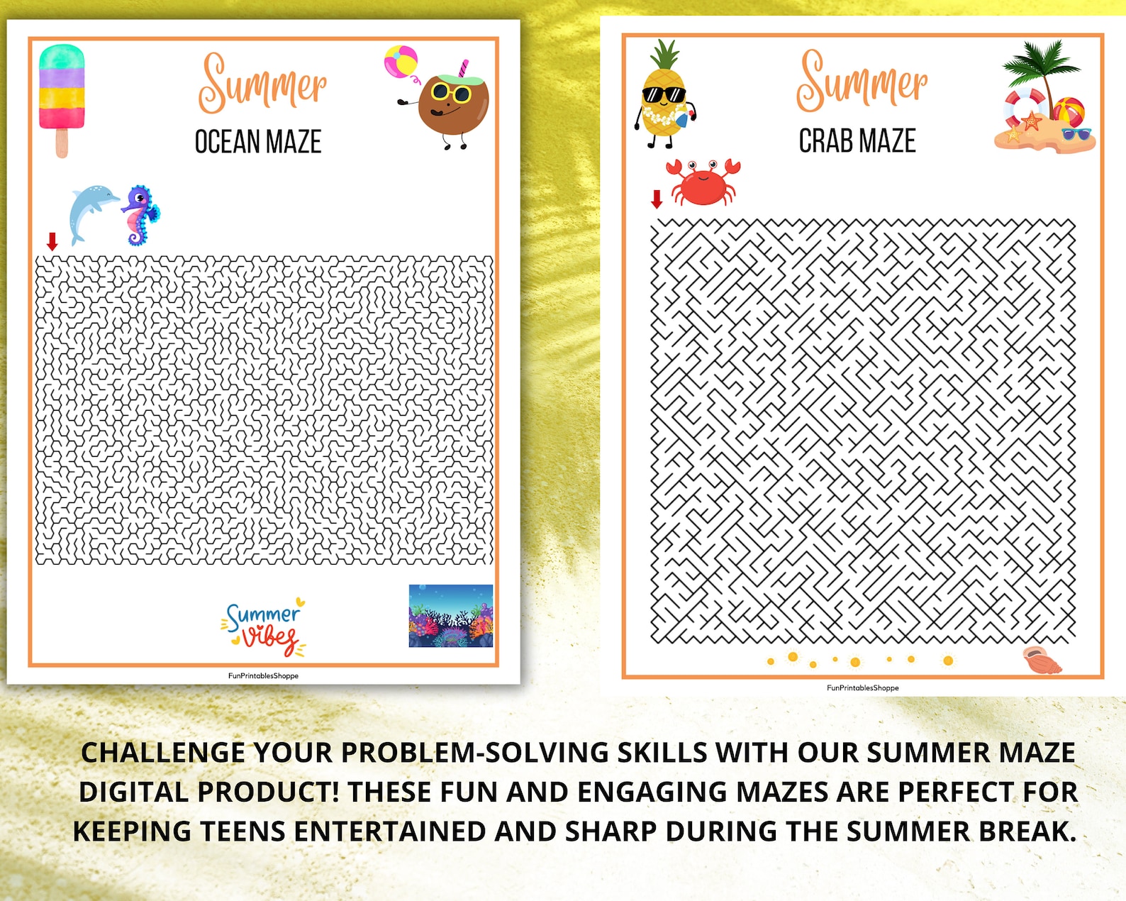 Summer Maze,summer Activity for Adults,summertime Party Games,summer ...