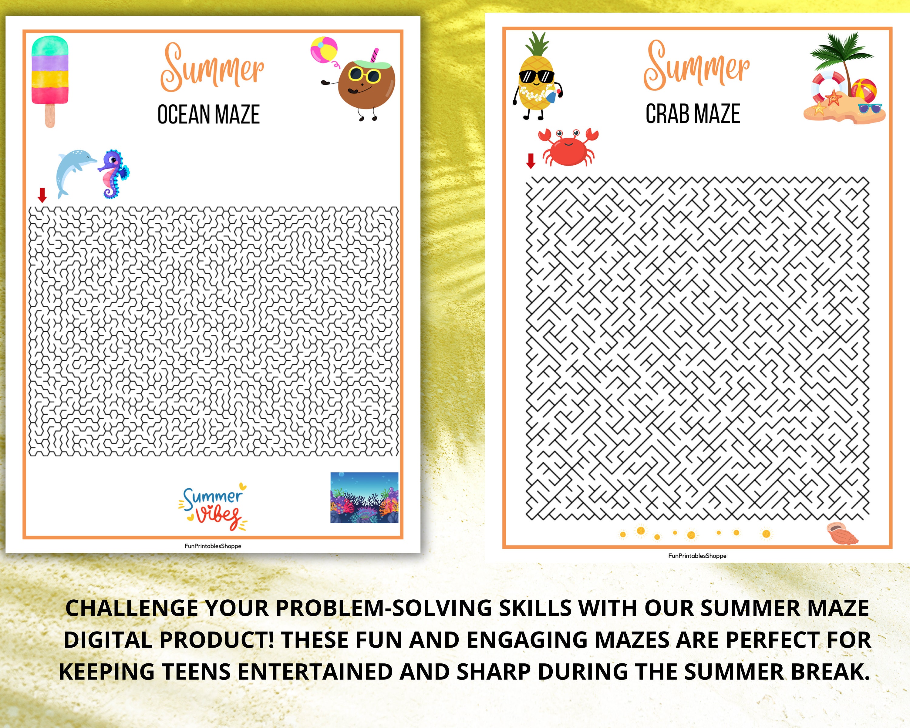 Summer Maze,summer Activity for Adults,summertime Party Games,summer ...