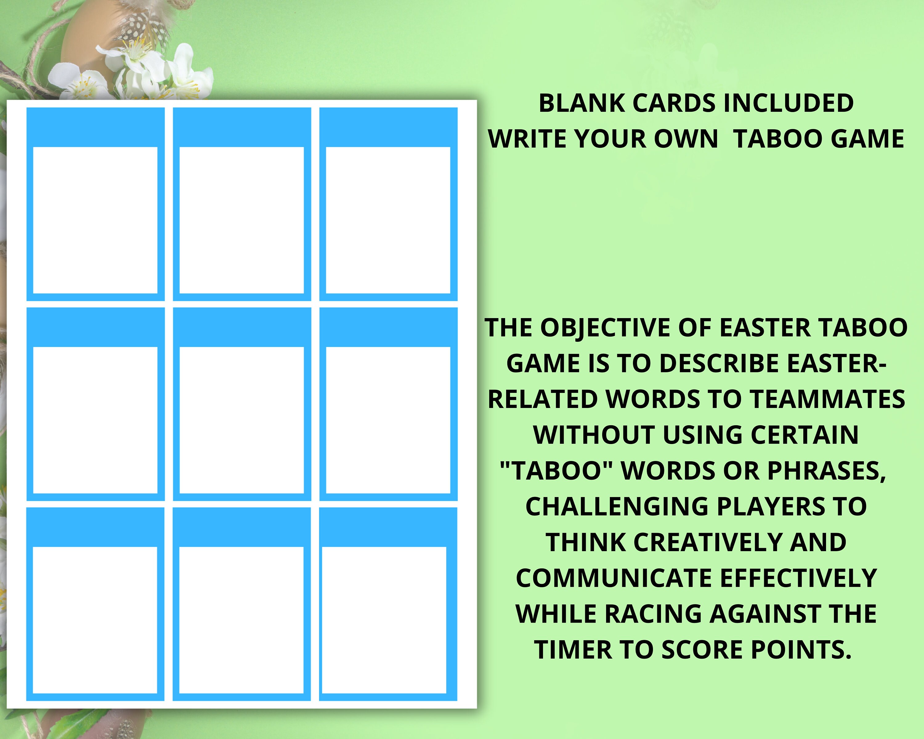 Easter Taboo Cards,easter Party Game,easter Activity,easter Taboo Word ...