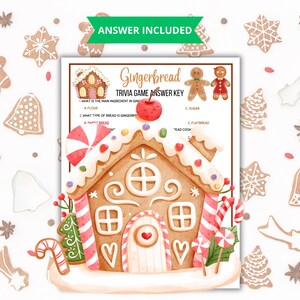 Gingerbread Trivia Game,christmas Trivia,food Trivia,christmas Cookie ...