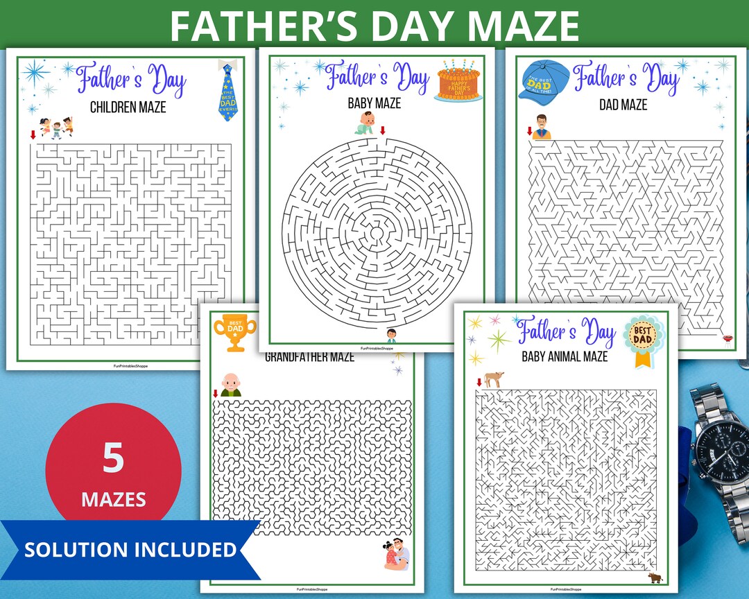 Fathers Day Maze, Father's Day Games, Maze for Kids,indoor Games,party ...
