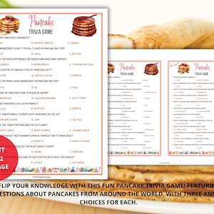 Pancake Trivia Game,pancake Day Game,pancake Quiz,pancake Party Games ...