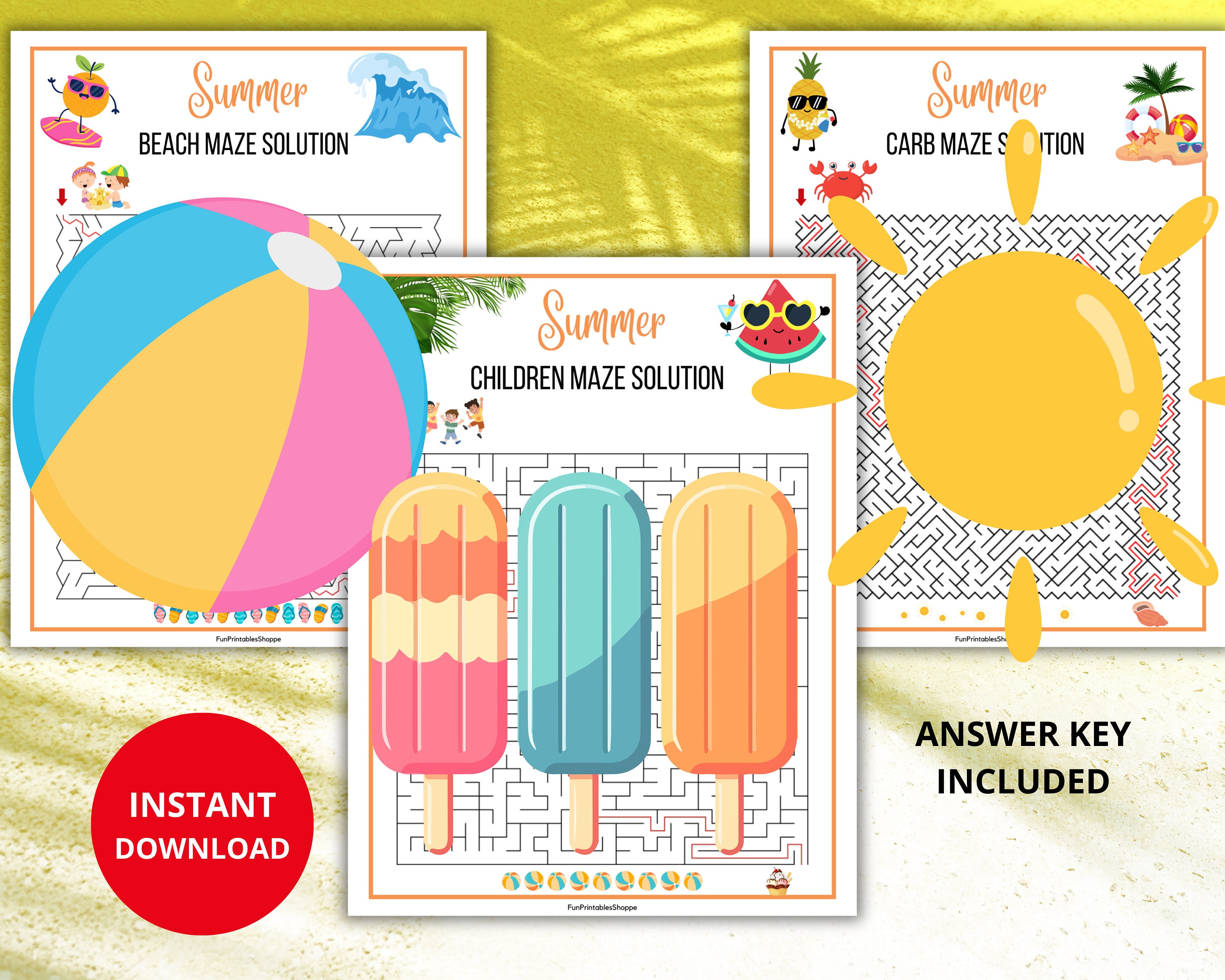 Summer Maze,summer Activity for Adults,summertime Party Games,summer ...