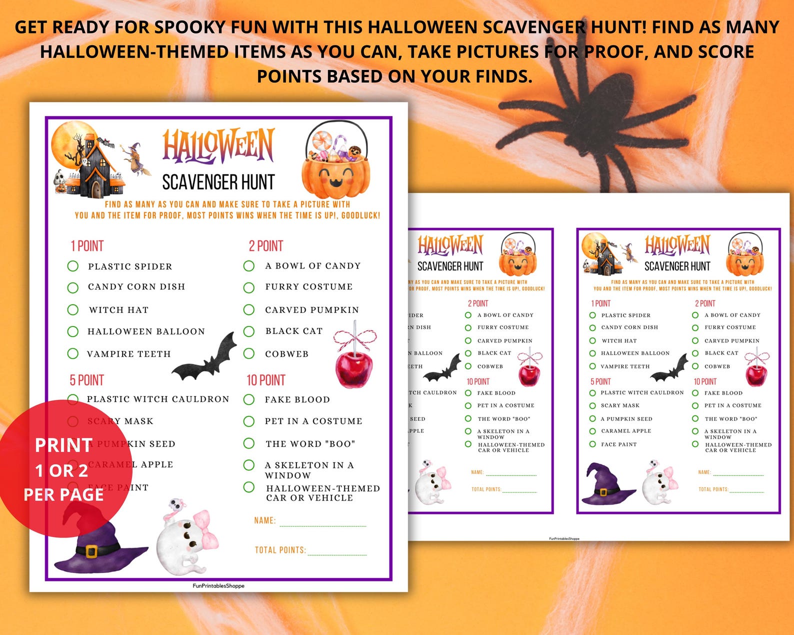 Halloween Photo Scavenger Hunt,outdoor Scavenger Hunt,fun Halloween ...