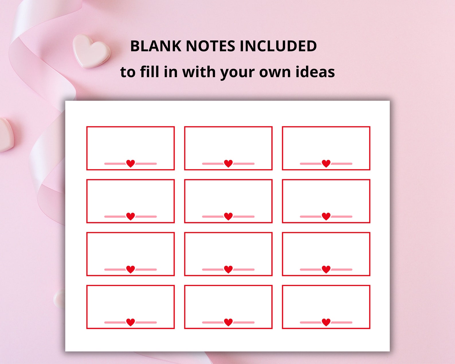 Printable Love Notes, Reasons I Love You, Love Note Box, Romantic Mini ...