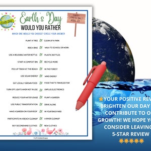 Earth Day Would You Rather Game, This or That Game,earth Day Activity ...
