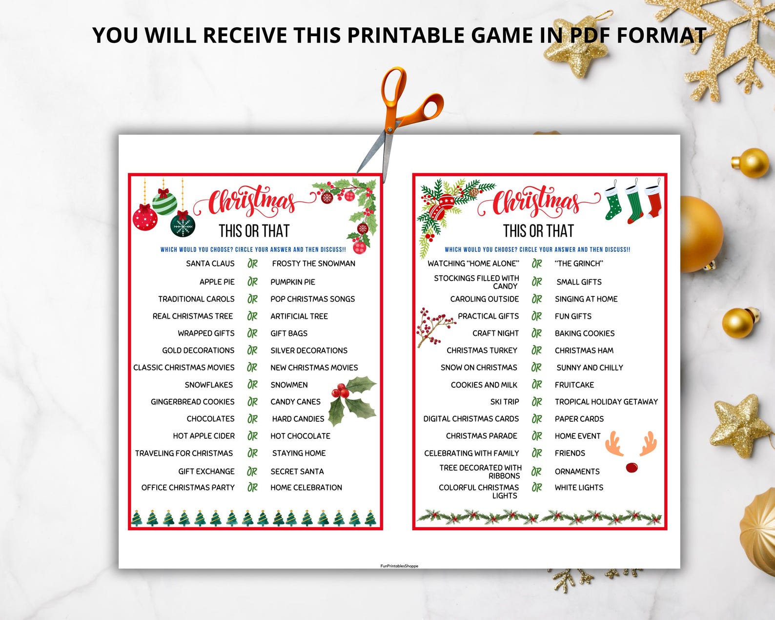 Christmas This or That Game,would You Rather Game,friendsmas Icebreaker ...
