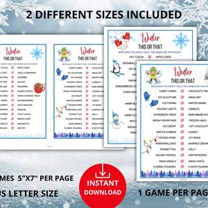Winter This or That Game,winter Would You Rather Game,wintertime ...