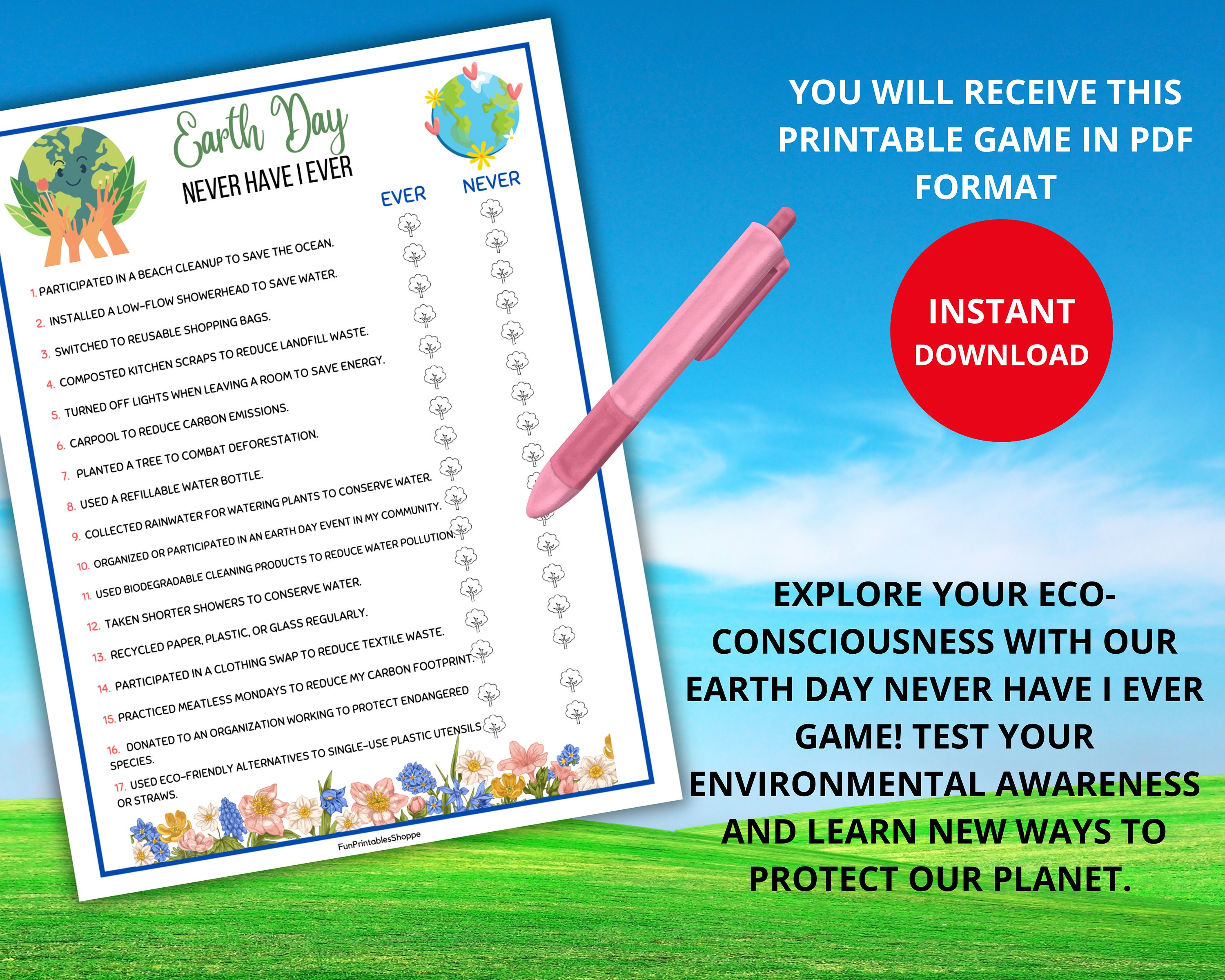 Never Have I Ever Earth Day,earth Day,printable, Games for Couples ...