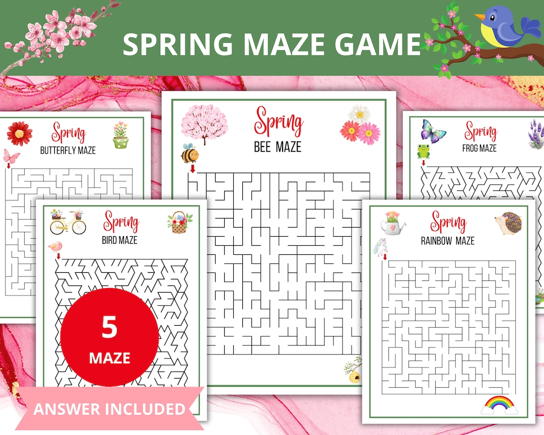 Spring Maze Printable, Spring Games, Spring Activities for Kids,indoor ...