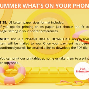 Summer Whats in Your Phone,summer Party Game,phone Game,pool Party ...