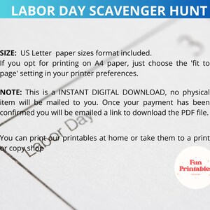 Labor Day Scavenger Hunt,labor Day Treasure Hunt,america Scavenger Hunt ...