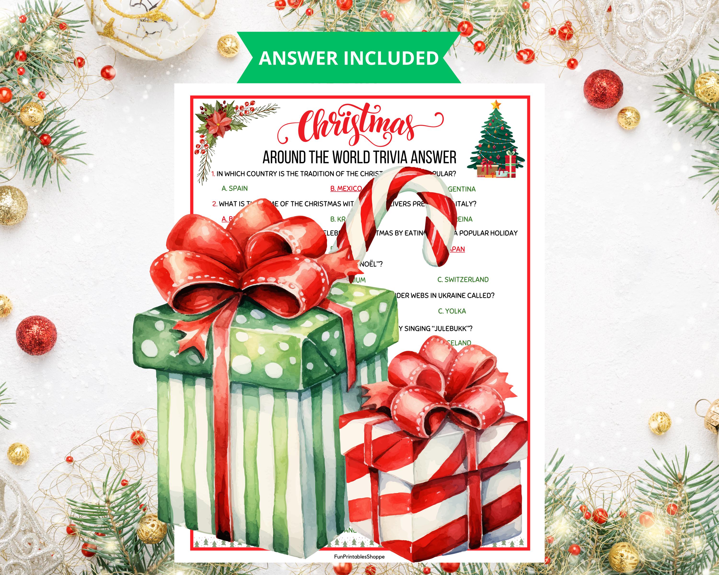 Christmas Around the World Trivia,christmas Trivia,christmas Quiz Game ...