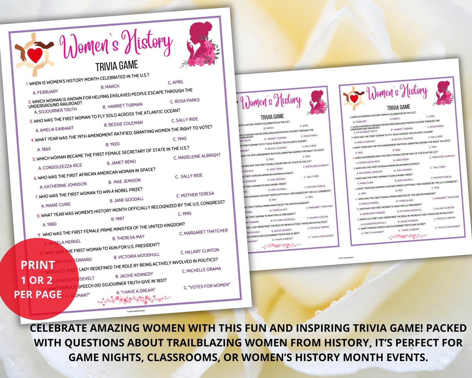 Women's History Month Trivia,international Women's Day Games,famous ...