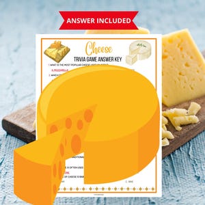 Cheese Trivia Game,printable Cheese Trivia,cheese Party Game,food ...