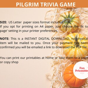 Thanksgiving Trivia Game,pilgrim Trivia Quiz,friendsgiving Games ...