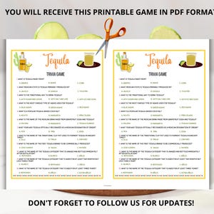 Tequila Trivia Quiz,tequila Party Game,cinco De Mayo Game,tequila ...