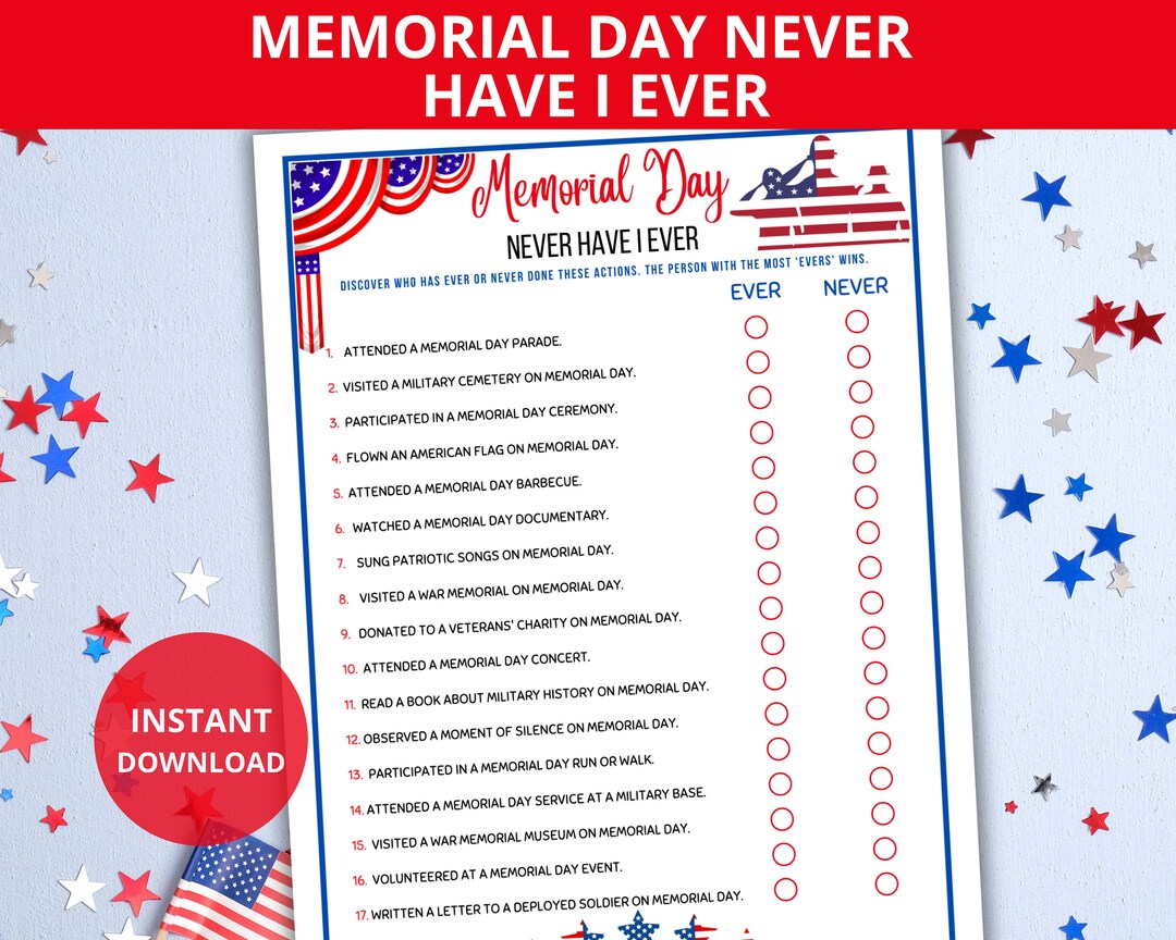 Memorial Day Think Fast,memorial Day Games,quick Think,memorial Day ...