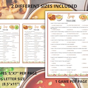 Soup Trivia Game,food Trivia,soup Cook-off Game,foodie Trivia,soup Fact ...